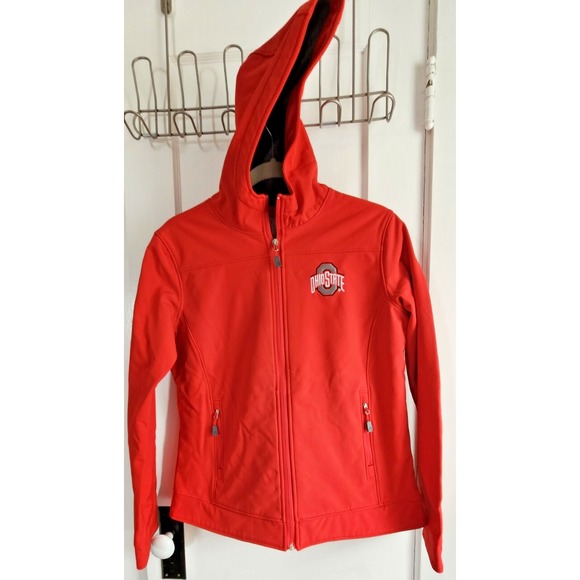 Jackets & Coats | Ohio State Jacket Women Med Red Osu W Hood Softshell ...